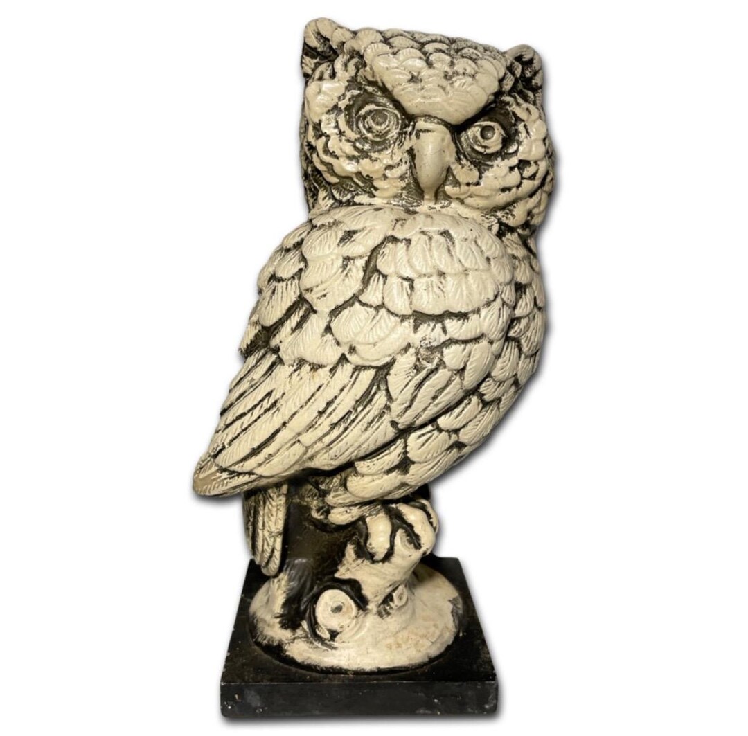 Vintage 70s? Heavy Stone Resin Owl Statue Figurine Bookend Doorstop - Etsy