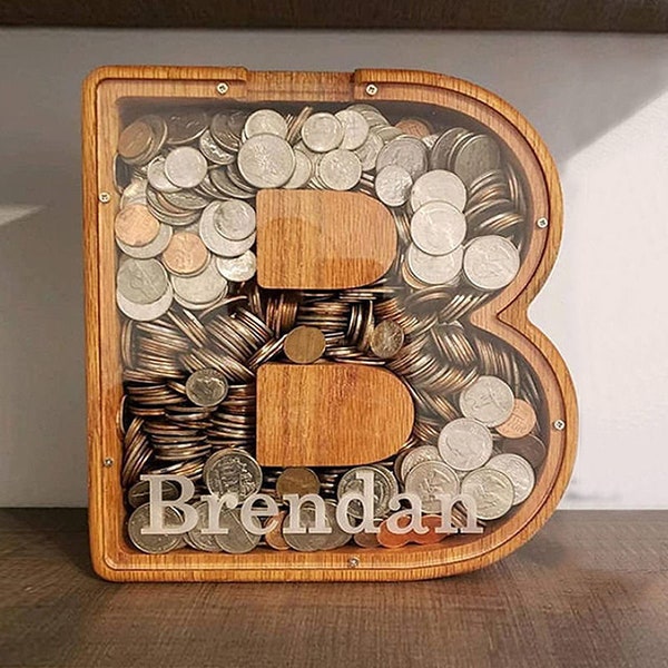 Wooden Coin Bank - Etsy