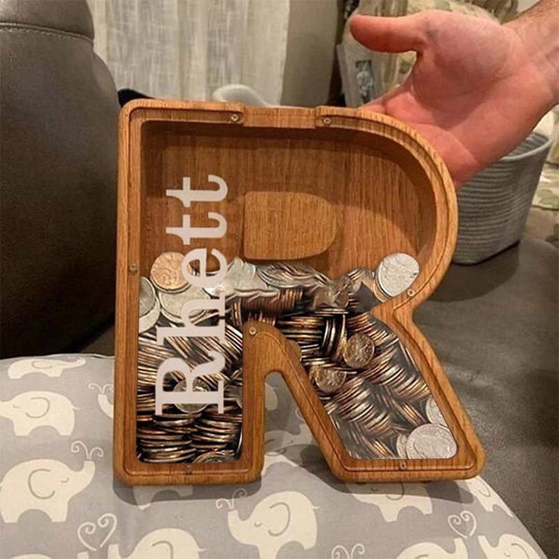 Wooden Letter Piggy Bank Personalized Piggy-bank for Kids - Etsy