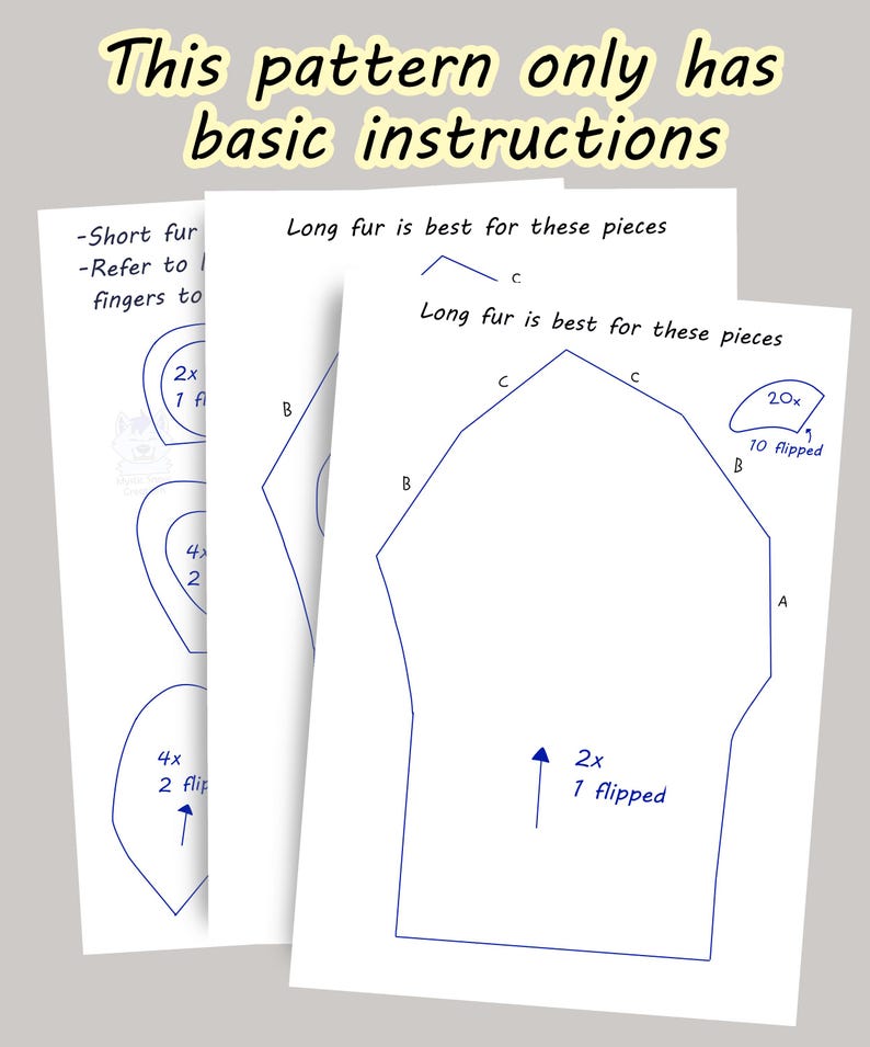 Simple 5 Finger Paw Pattern for Fursuits and Cosplay Digital Download ...
