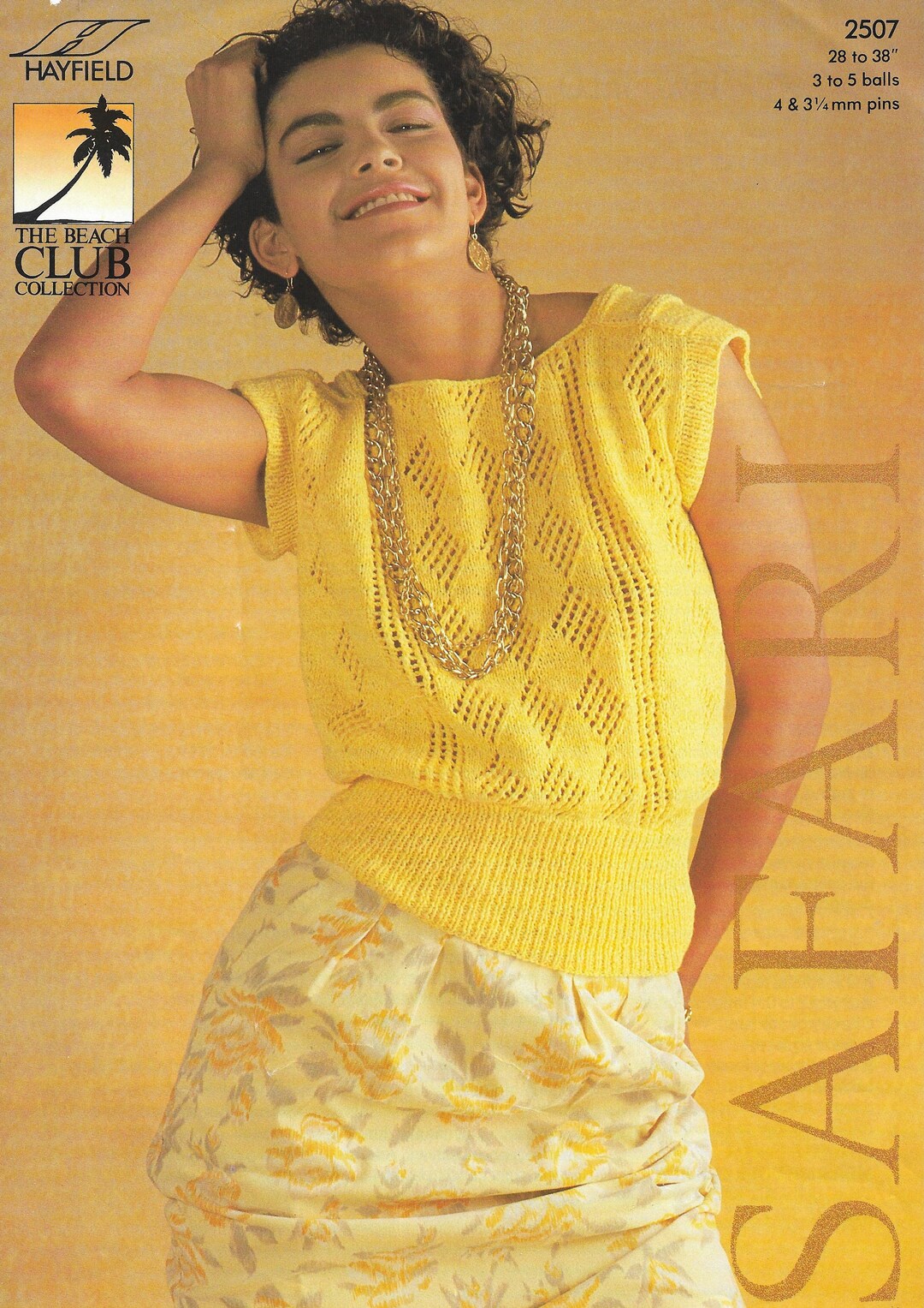 Womens Top Knitting Pattern, PDF, Vintage 1980s, Ladies Short Sleeve ...