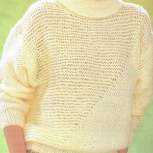 Womens Sweater Knitting Pattern, Diagonal Patterned • 28-38" • PDF ...