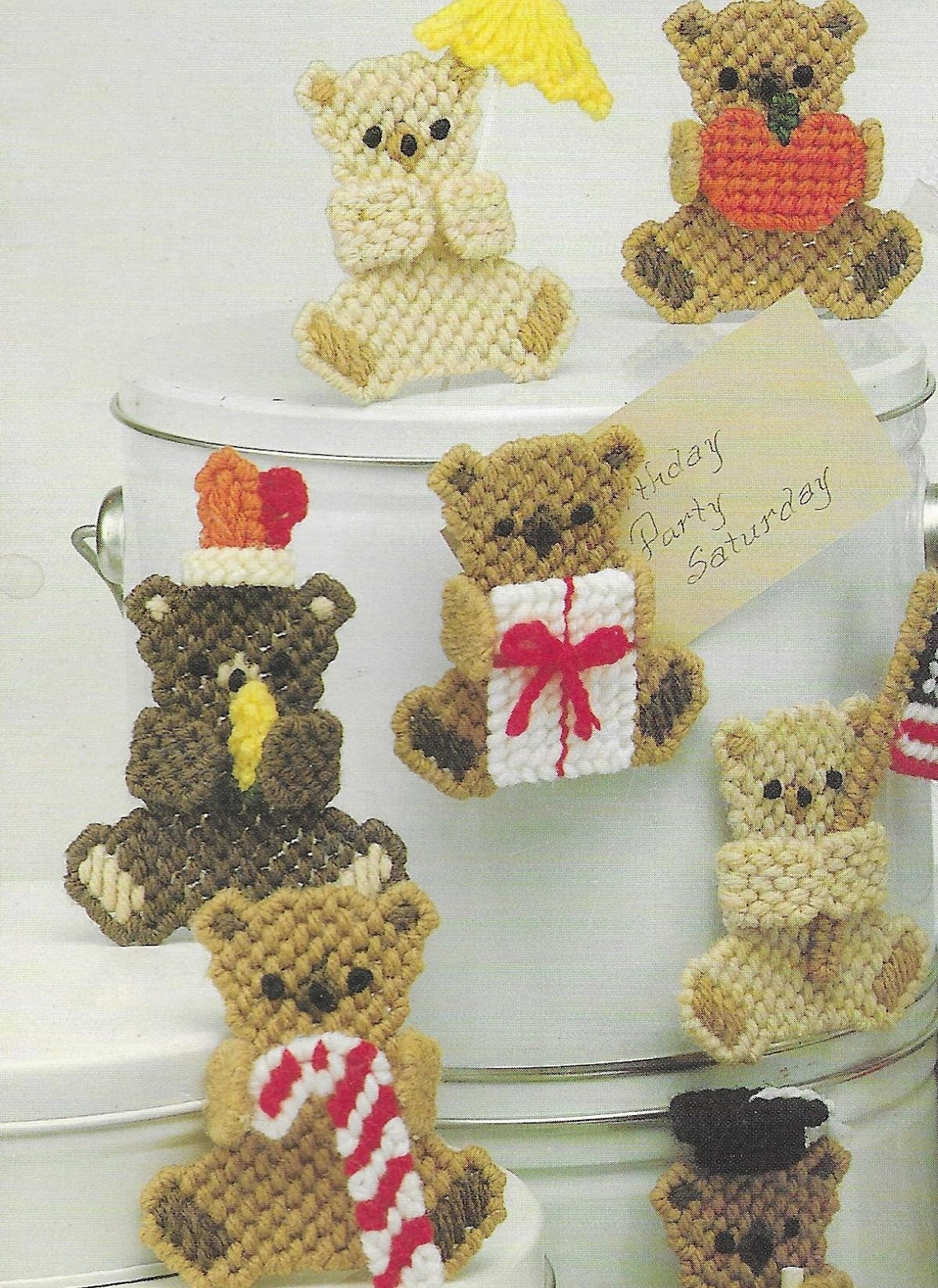 Cute Bears Plastic Canvas Vintage Pattern • 2.5" W X 3" H • Over 20 ...