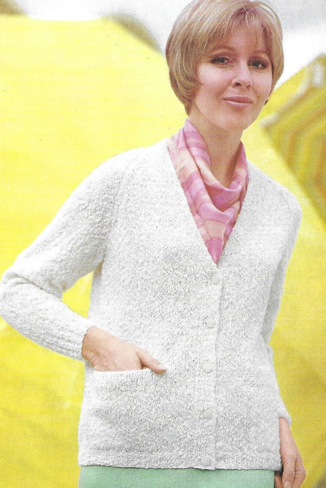 PDF Knitting Pattern / Ladies Classic Cardigan / Vintage 1960s / 34-40 ...