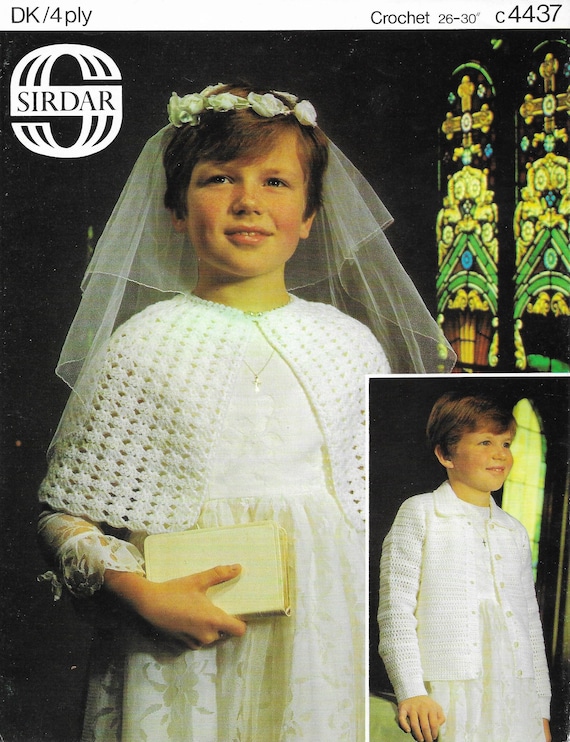 PDF Crochet Pattern Girls Cardigan & Communion Capes DK and - Etsy