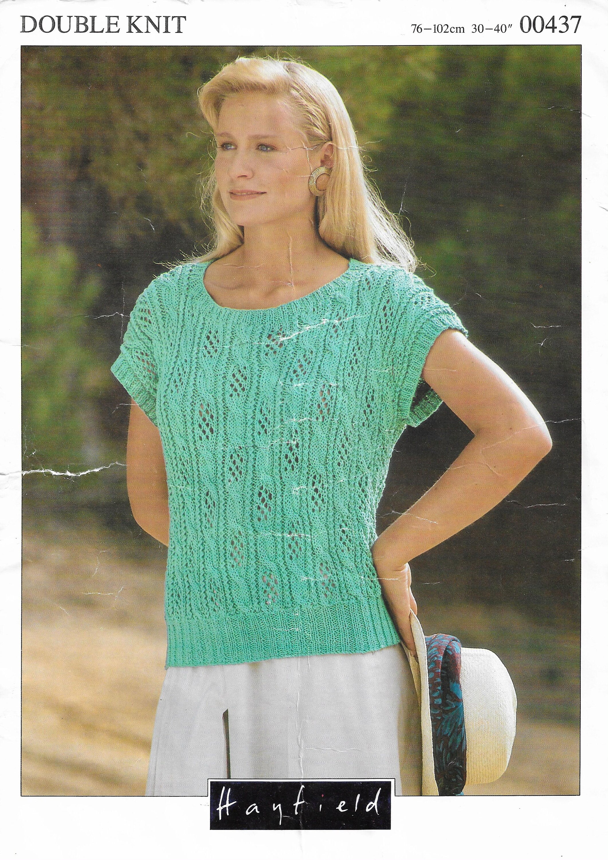 Ladies Lacy Cable Top Knitting Pattern Womens Cap Sleeved - Etsy UK