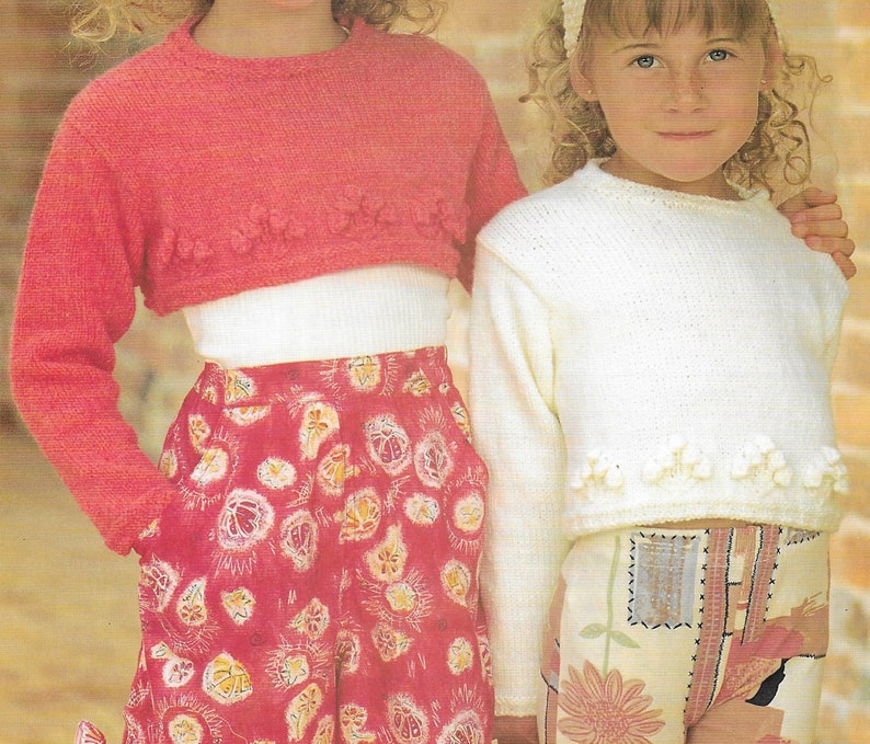 Girls Crop Tops Knitting Pattern • 2 Lengths, Short or Waist Length ...