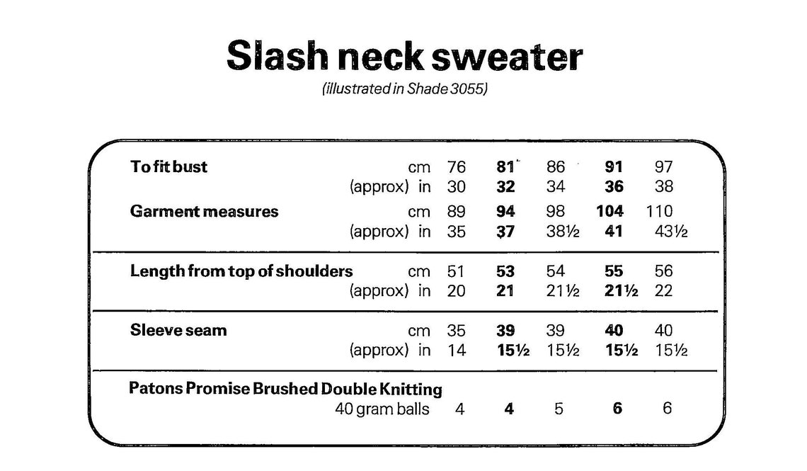 Womens Sweater Knitting Pattern, PDF, 1980's Vintage Slash Neck Jumper ...