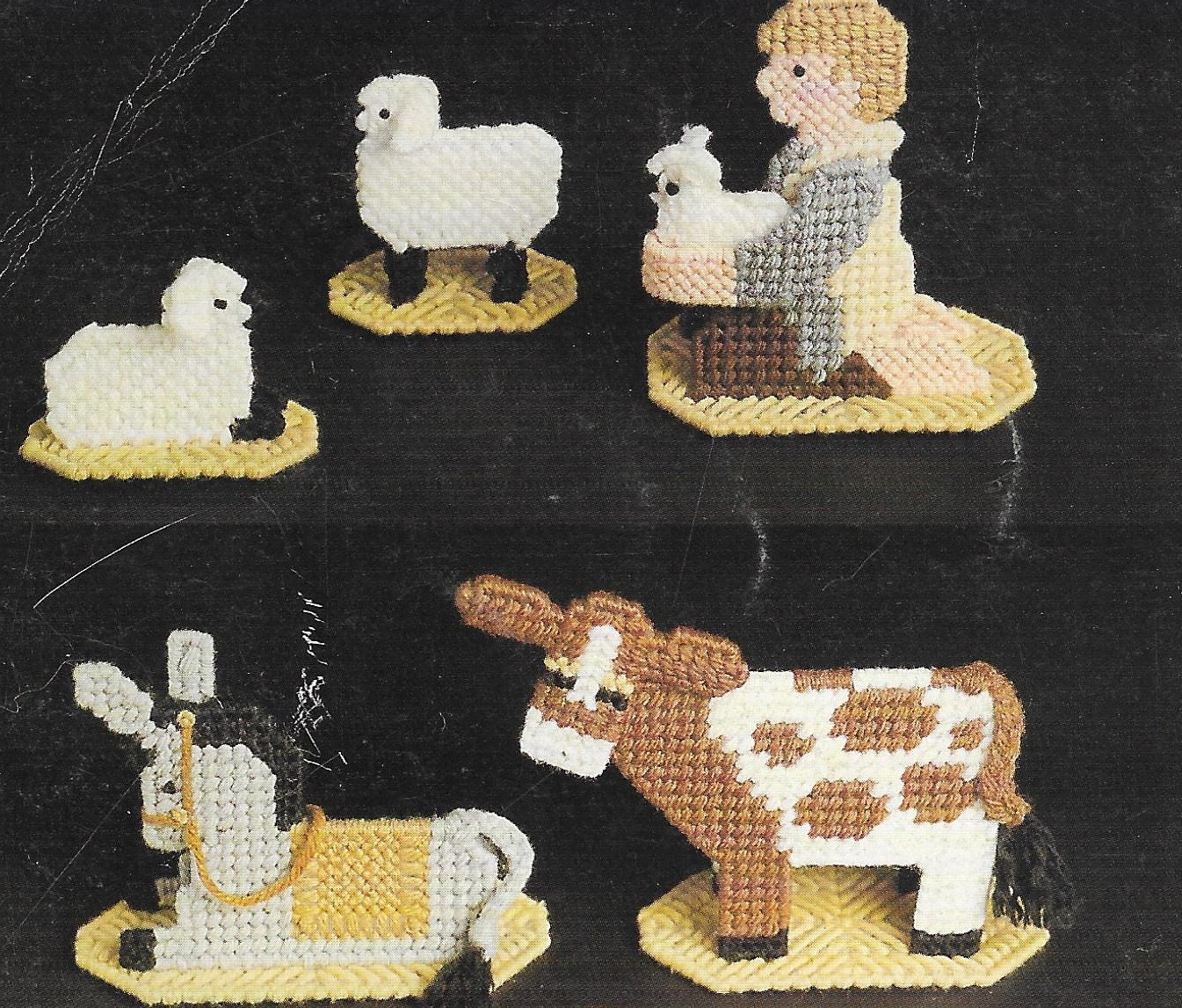 Christmas Nativity Plastic Canvas Vintage Pattern • Jesus Mary Joseph ...