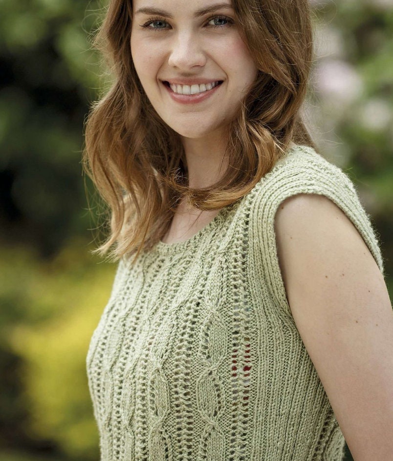 Ladies Cap Sleeved TOP Knitting Pattern Womens Summer - Etsy UK