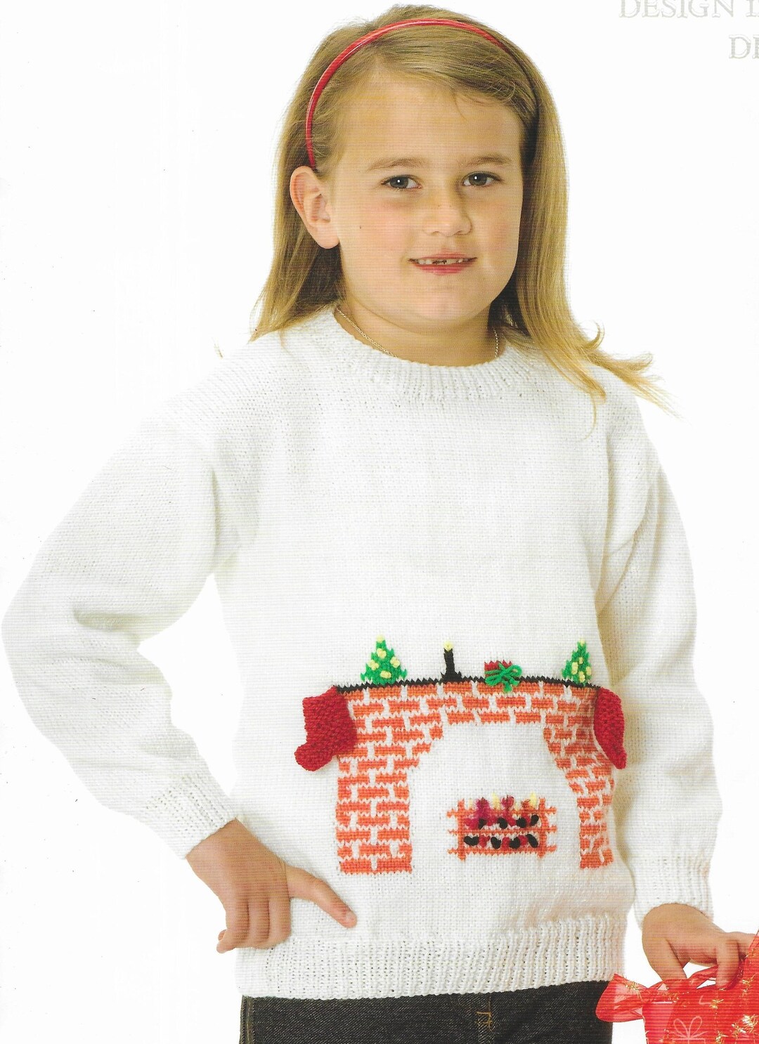 Childrens Christmas Sweater Knitting Pattern • Xmas Festive Jumper Cosy ...