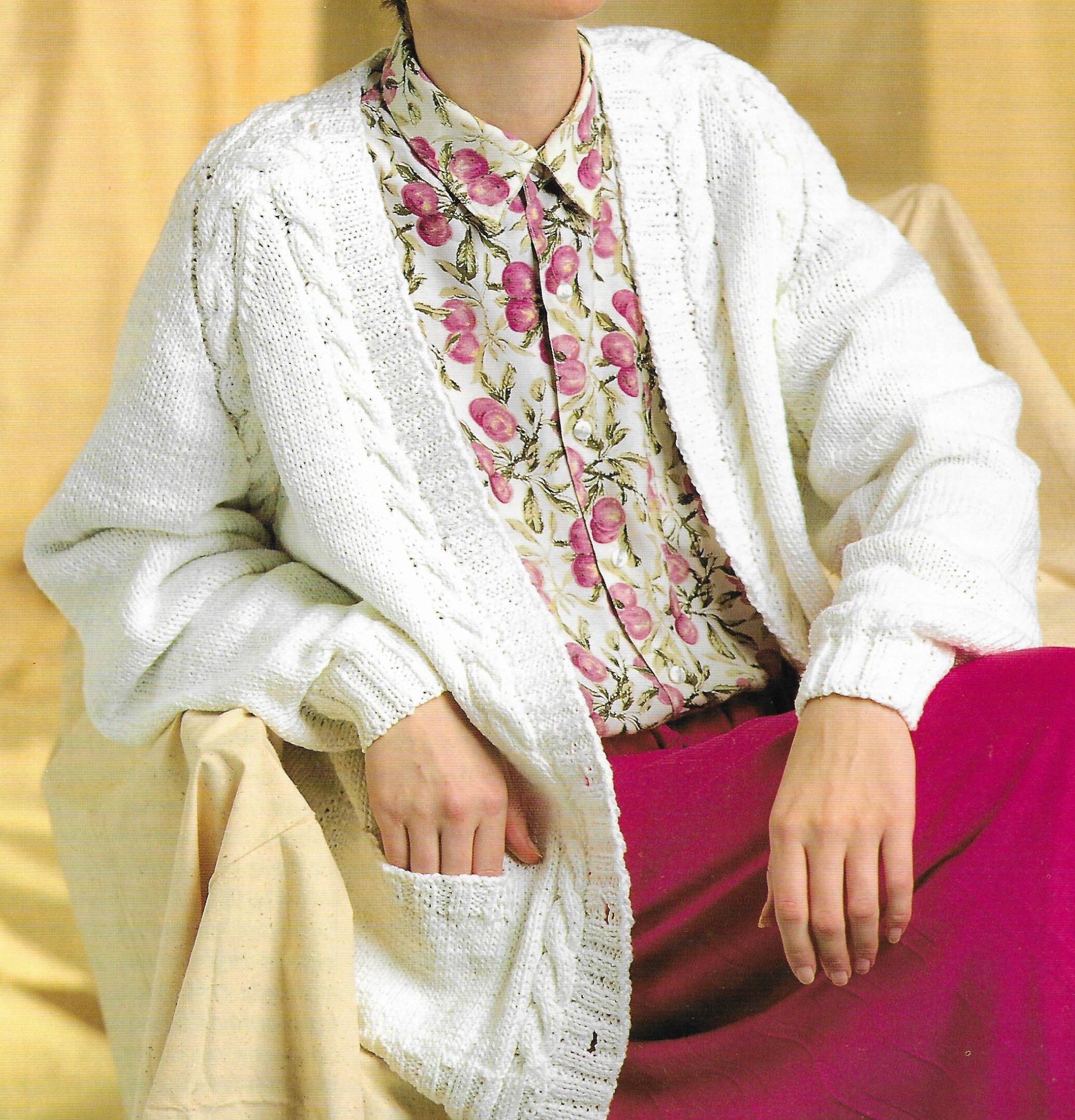 Long Cardigan Knitting Pattern Cable Pattern Womens Top - Etsy