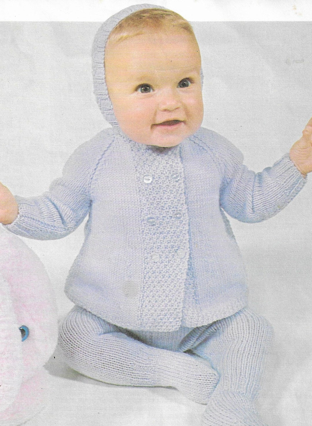 Baby Pram Set Knitting Pattern, PDF, 3 to 6 Months, Hooded Coat ...