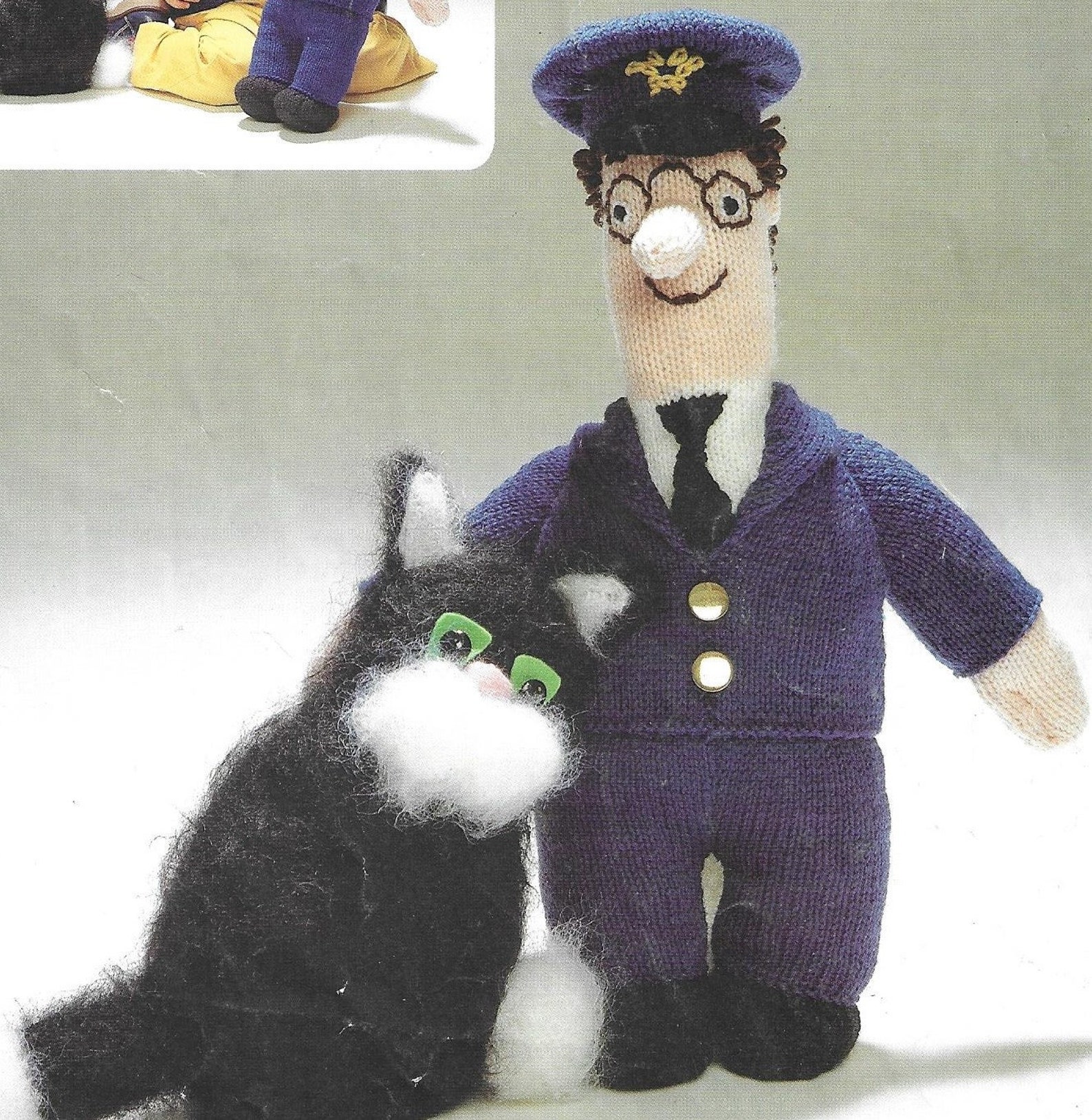 Postman Pat & Jess the Cat Knitting Pattern Vintage Knitted - Etsy UK