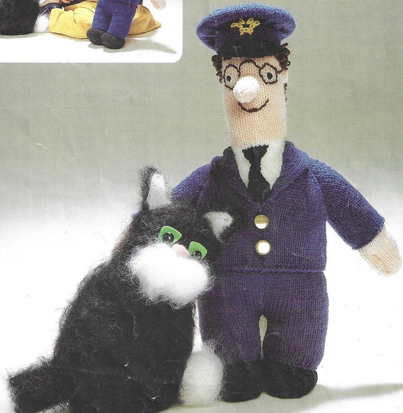Postman Pat & Jess the Cat Knitting Pattern Vintage Knitted - Etsy UK