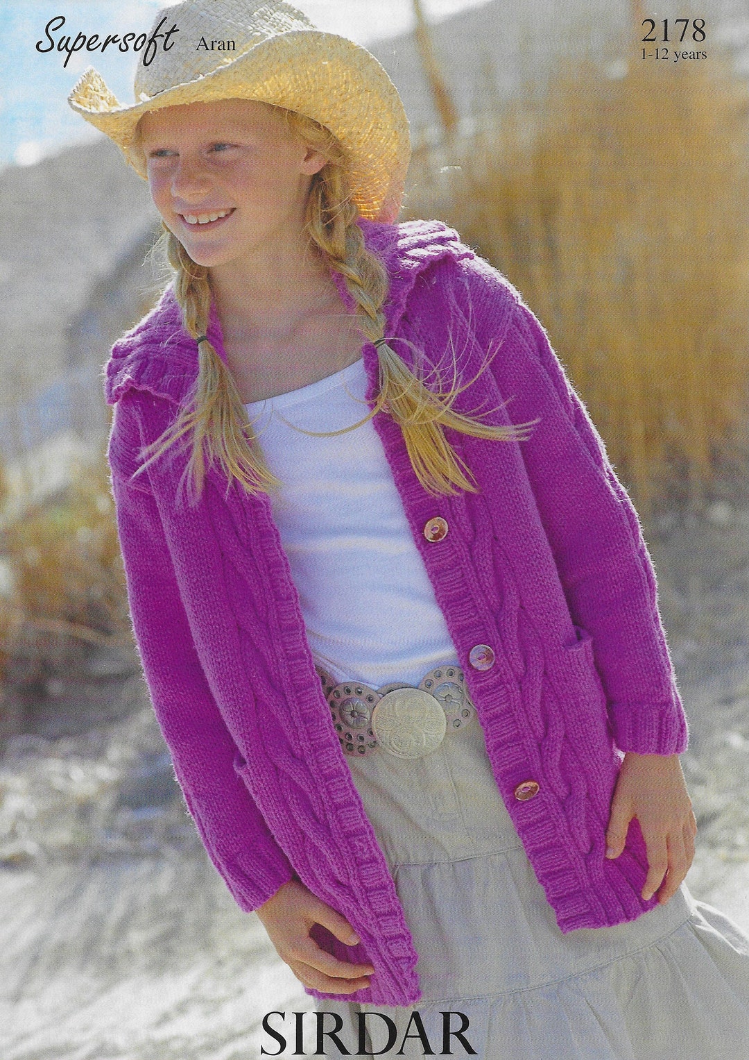 Girls Long Cardigan Knitting Pattern • PDF • Supersoft Aran • 1-12 ...