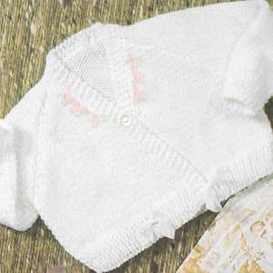 Babies Crossover Cardigan Vintage Knitting Pattern • Newborn to 3 ...