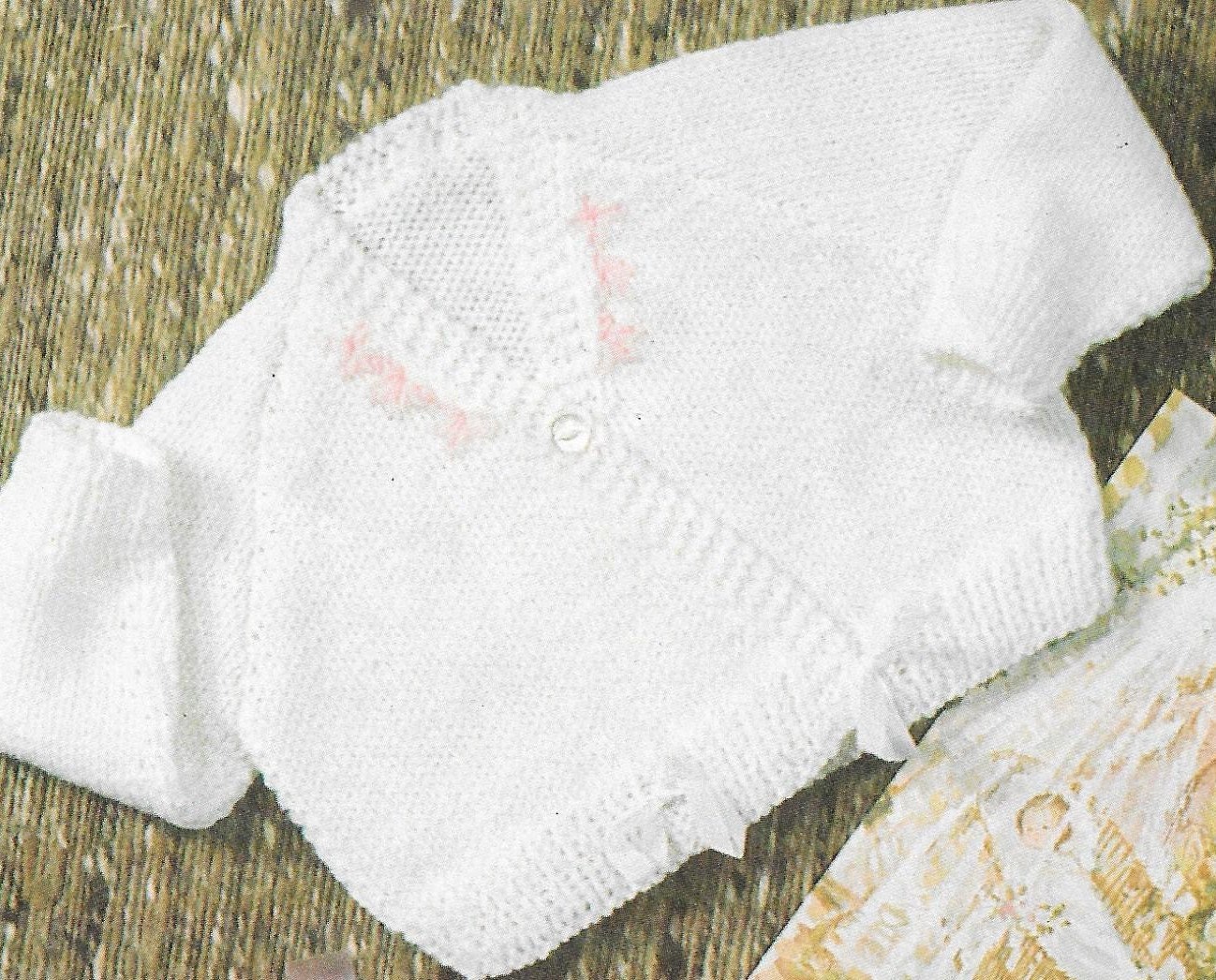 Babies Crossover Cardigan Vintage Knitting Pattern Newborn - Etsy UK
