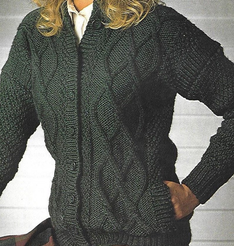 Ladies Jacket Knitting Pattern, PDF, Chunky Cardigan, 32-42", Instant ...