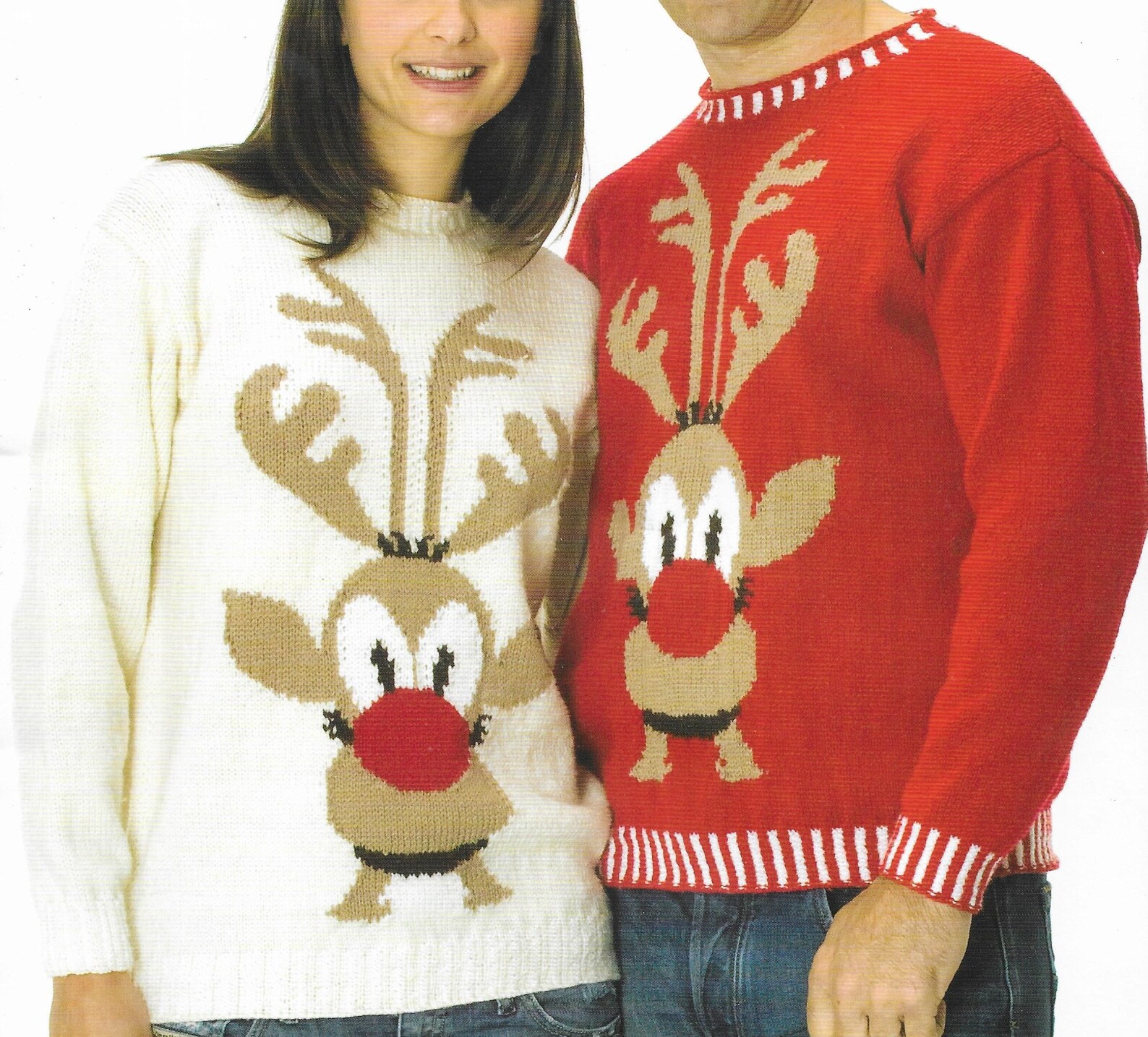 Christmas Rudolph Sweater Knitting Pattern • Womens, Mens Unisex ...