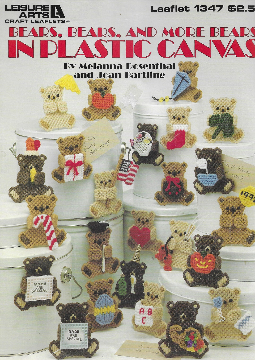 Cute Bears Plastic Canvas Vintage Pattern • 2.5" W X 3" H • Over 20 ...