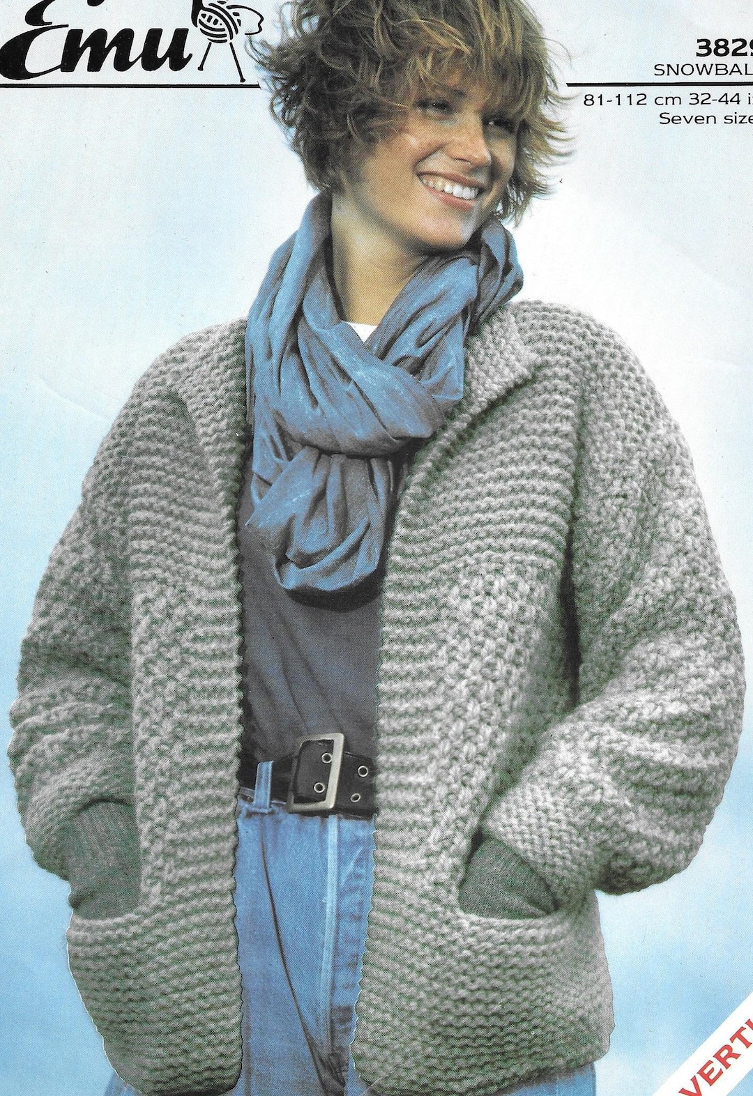 Womens Jacket Knitting Pattern • Ladies Edge to Edge JACKET With ...