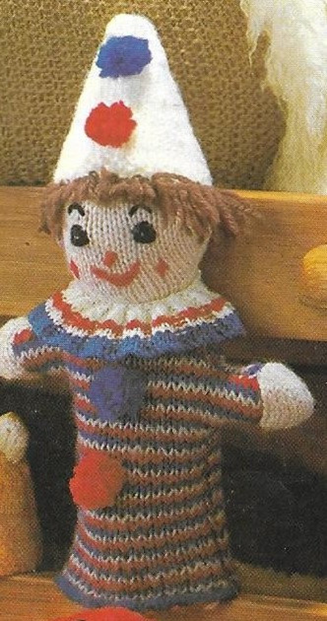 Clown Glove Puppet Knitting Pattern Vintage Hand Knitted - Etsy UK