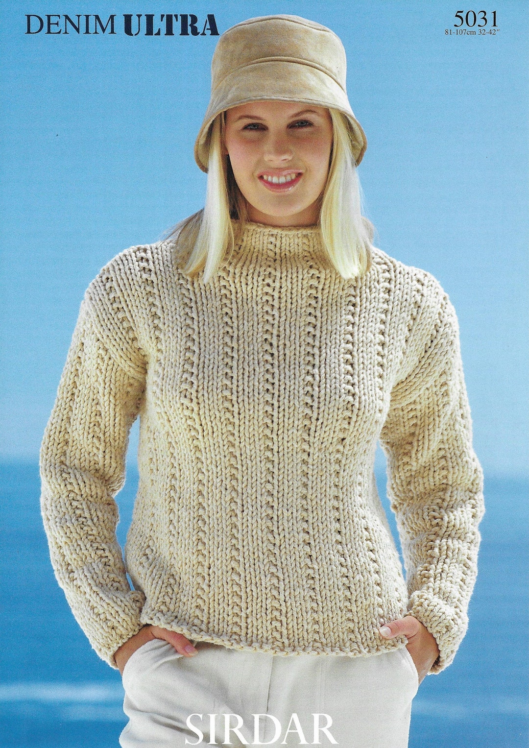 Womens Chunky Sweater Knitting Pattern, PDF, 32-42", 81-107cm, Vintage ...