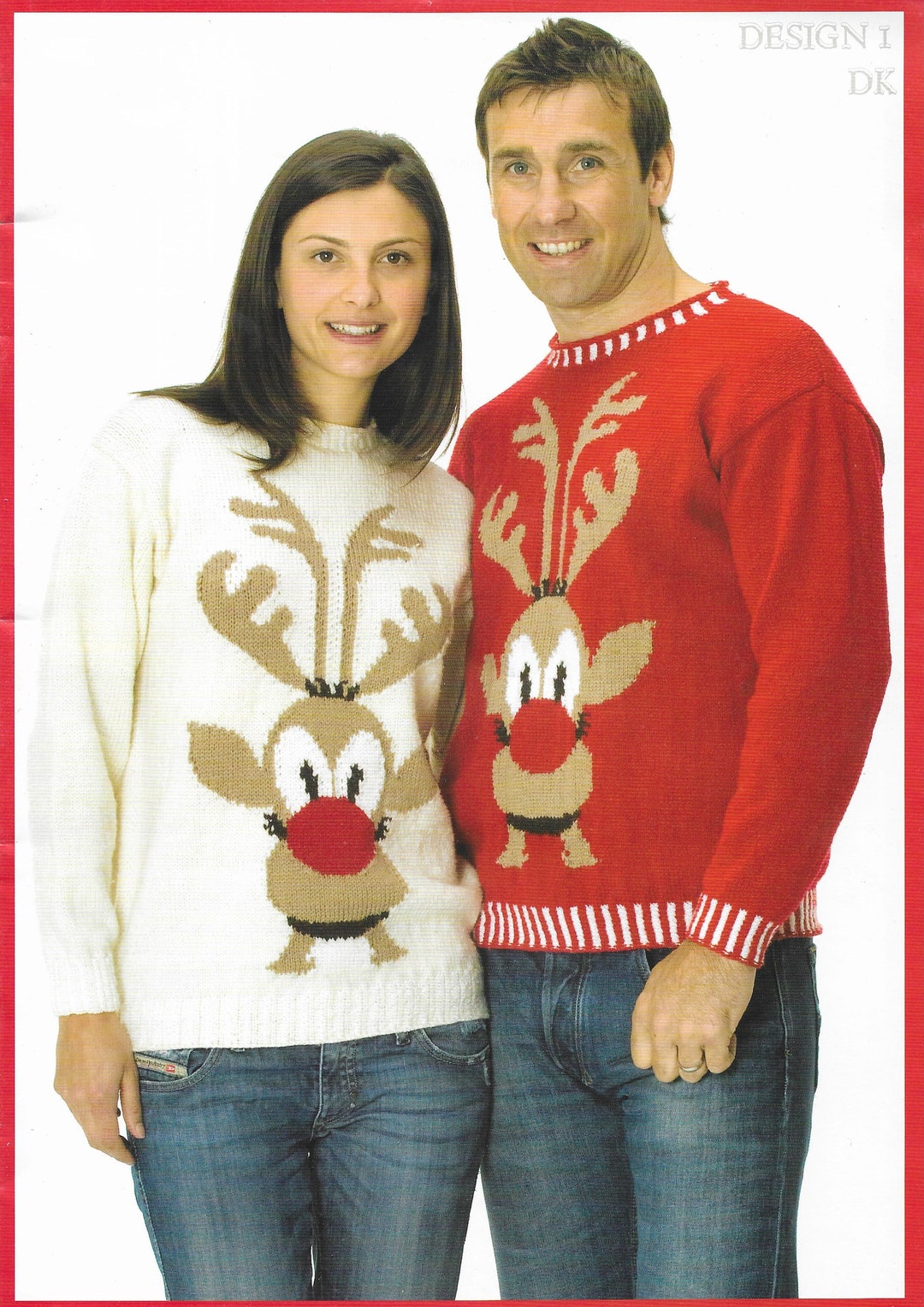 Christmas Rudolph Sweater Knitting Pattern • Womens, Mens Unisex ...