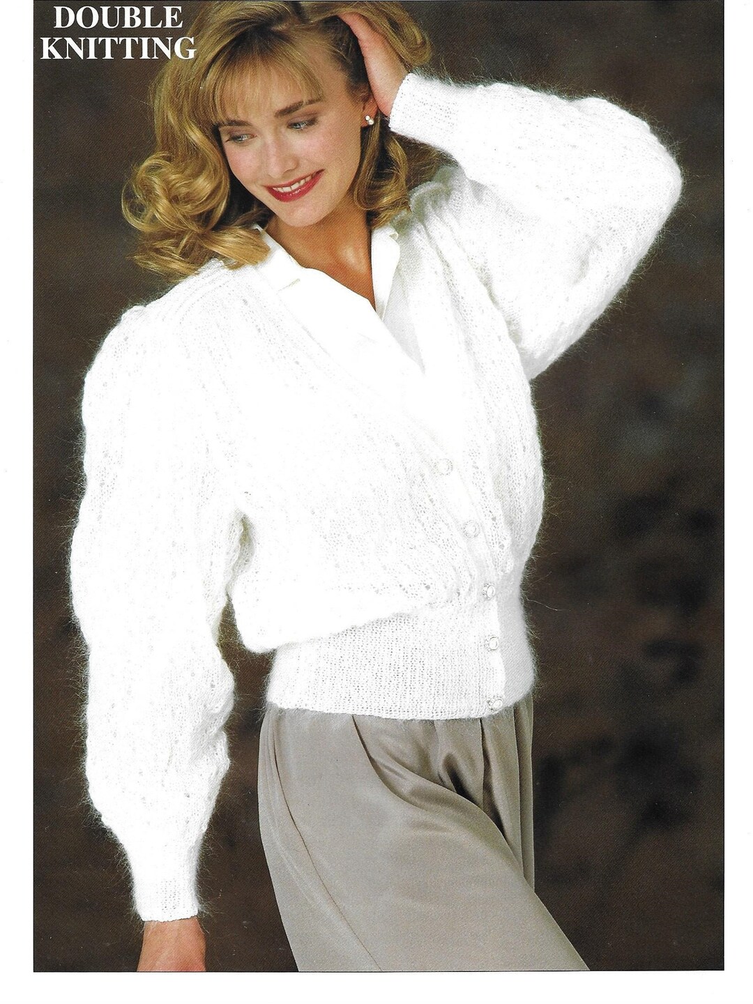 Womens Soft Cardigan • Vintage Knitting Pattern • Patons Easy Knit DK ...