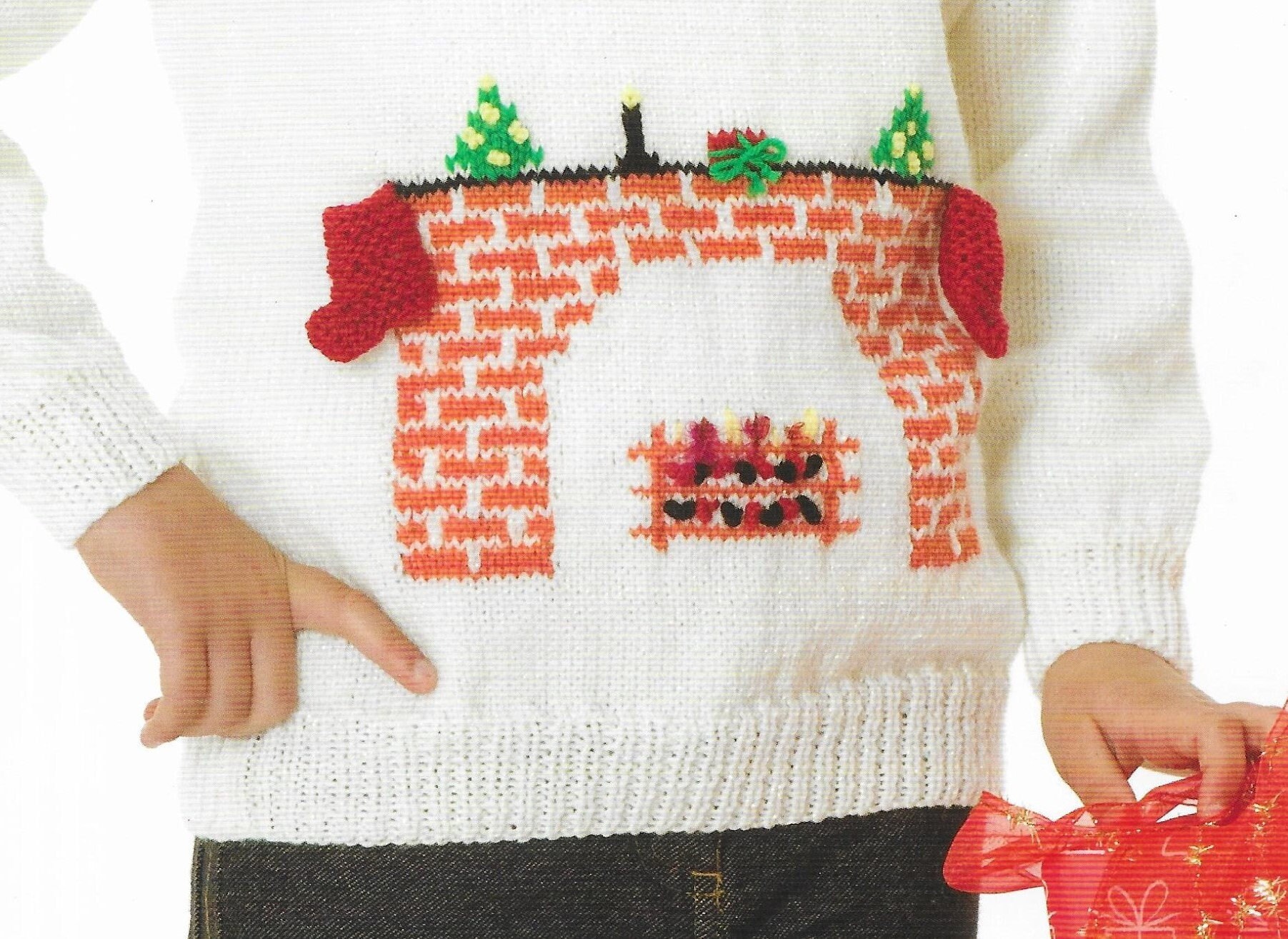Childrens Christmas Sweater Knitting Pattern • Xmas Festive Jumper Cosy ...