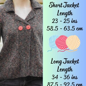 Womens Jacket Knitting Pattern, PDF, Long & Short, Easy Knit, Two ...