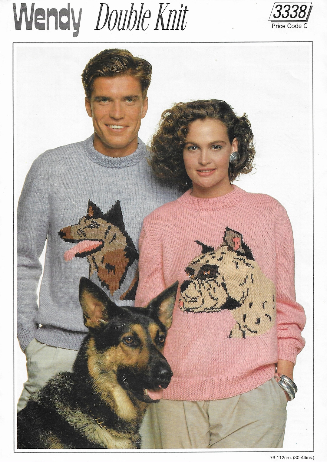 PDF Vintage Knitting Pattern for Womens & Mens Sweaters With Dog Motifs ...