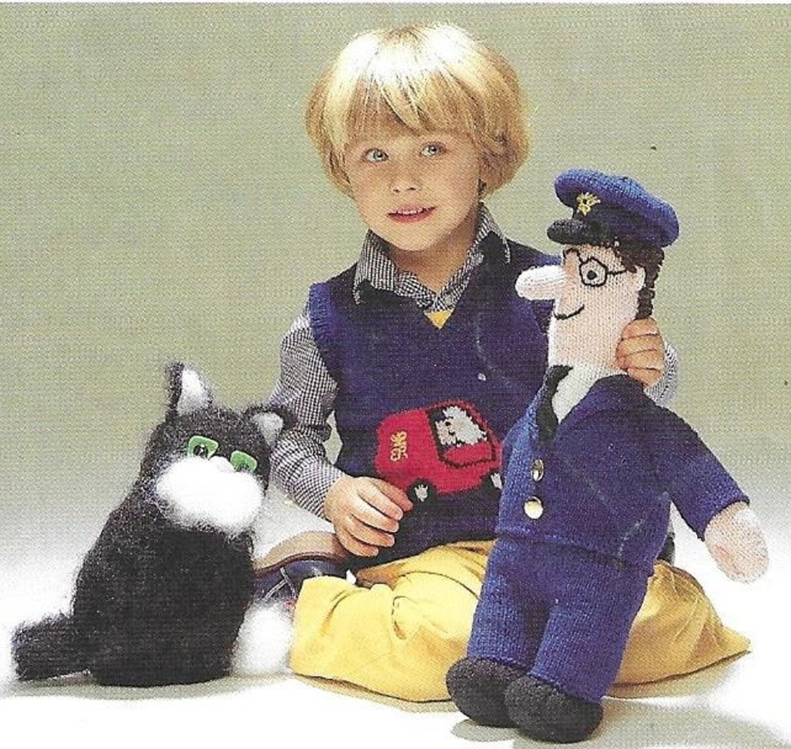 Postman Pat & Jess the Cat Knitting Pattern Vintage Knitted - Etsy