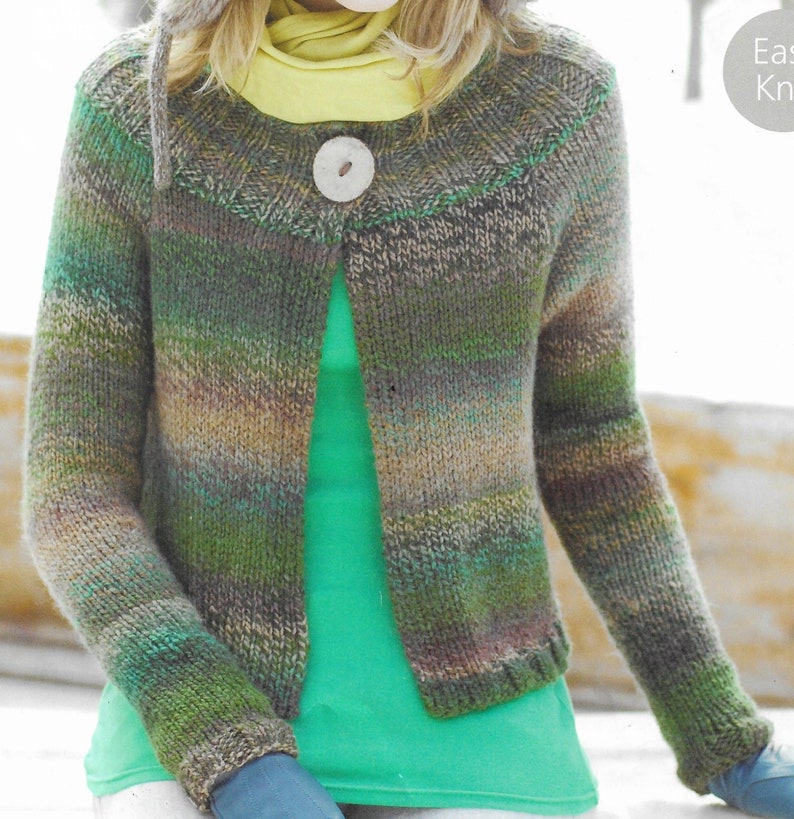 Ladies Jacket Knitting Pattern PDF Easy Knit 24-42 - Etsy