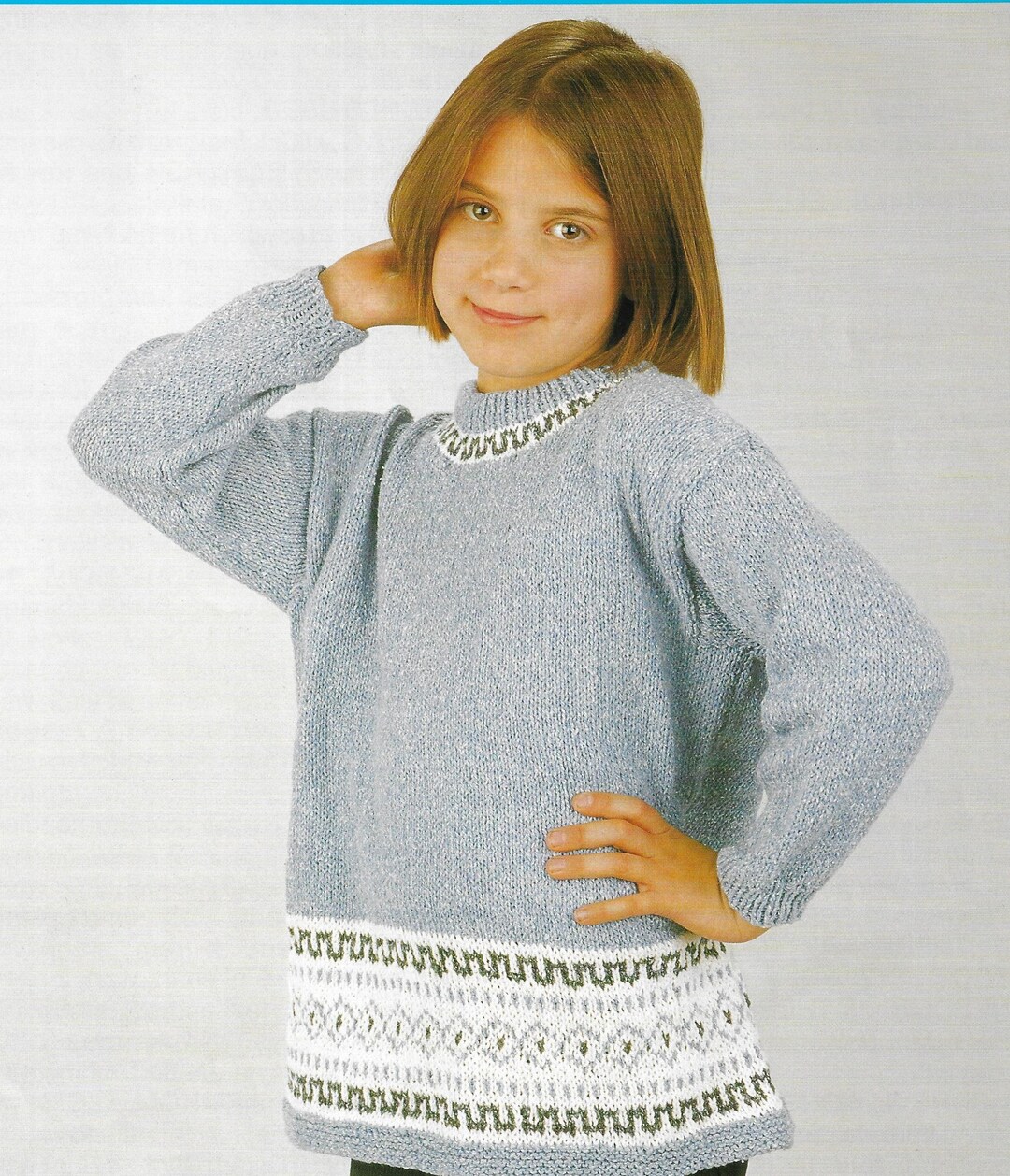 Girls Sweater Knitting Pattern, PDF, 3 to 12 Years, Childs Tunic ...