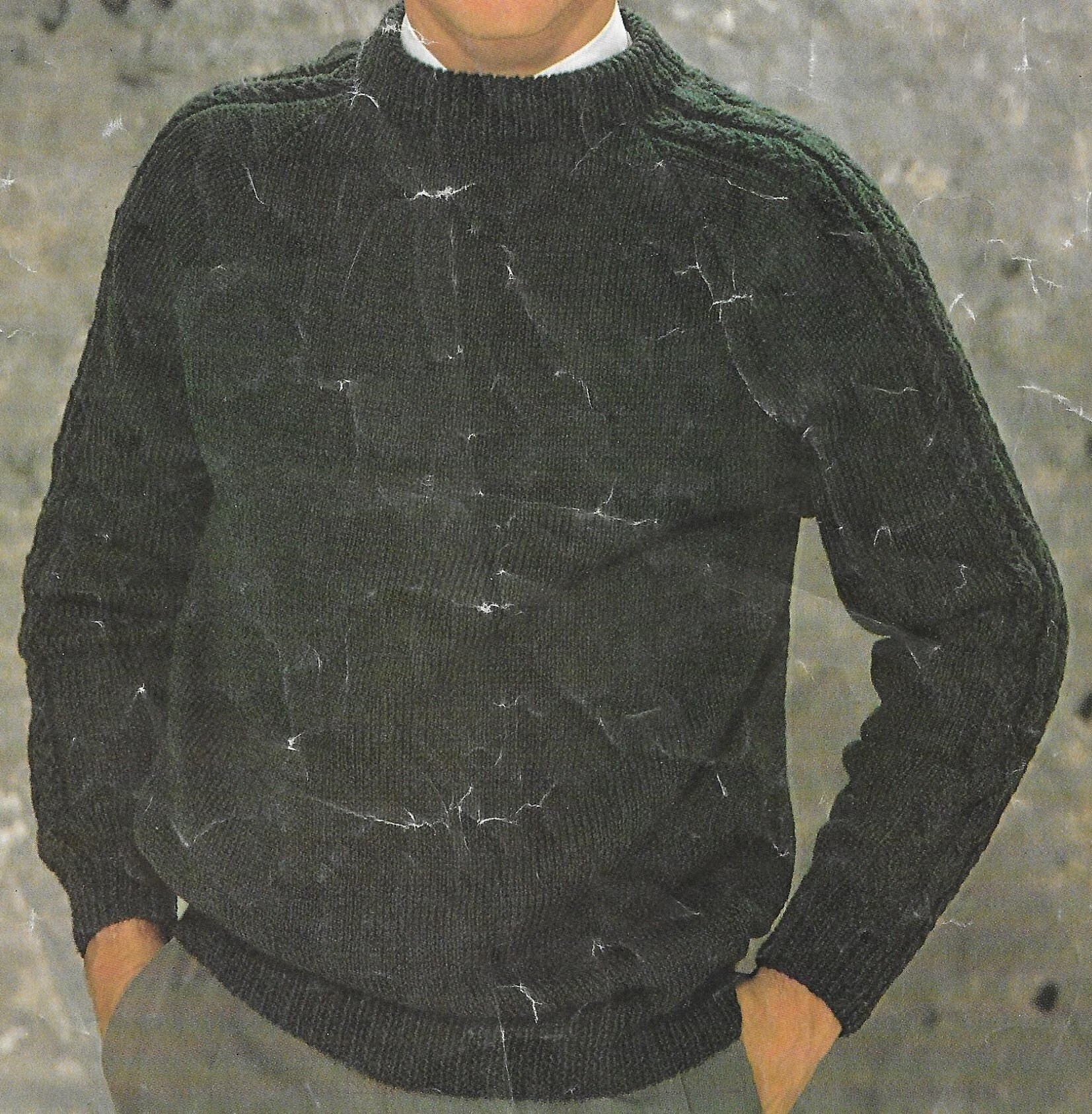 Mens Sweater Knitting Pattern Crew Neck Jumper With Cable - Etsy