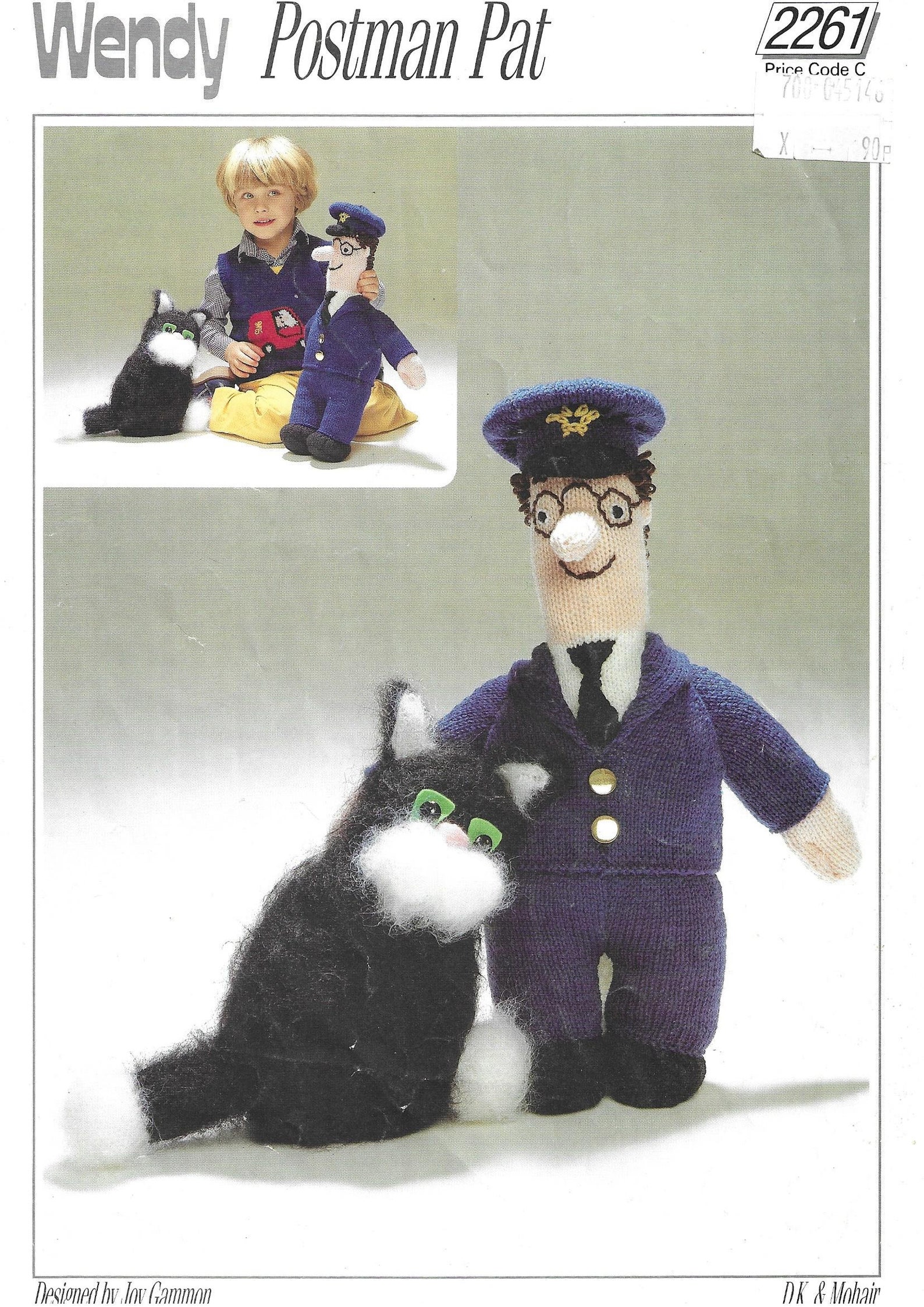 Postman Pat & Jess the Cat Knitting Pattern Vintage Knitted - Etsy