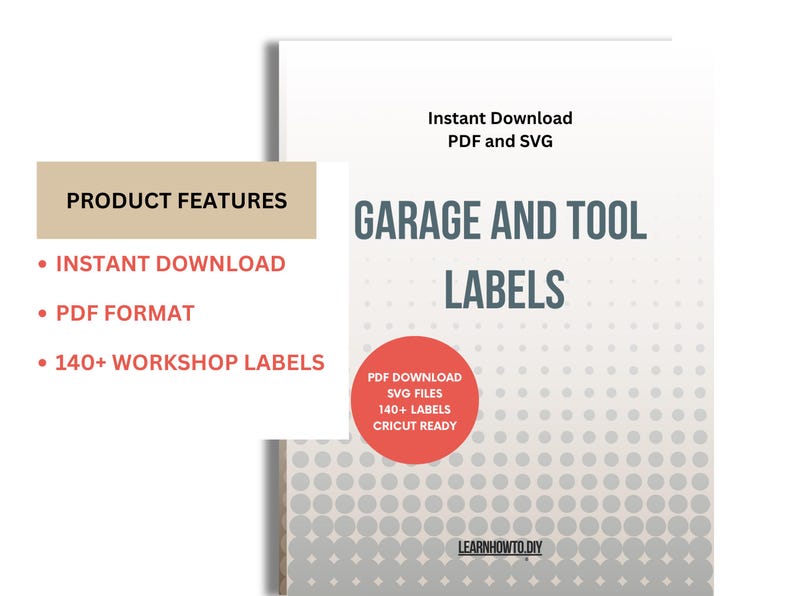 Garage & Tool Labels Printable + SVG, Workshop Organization Stickers ...