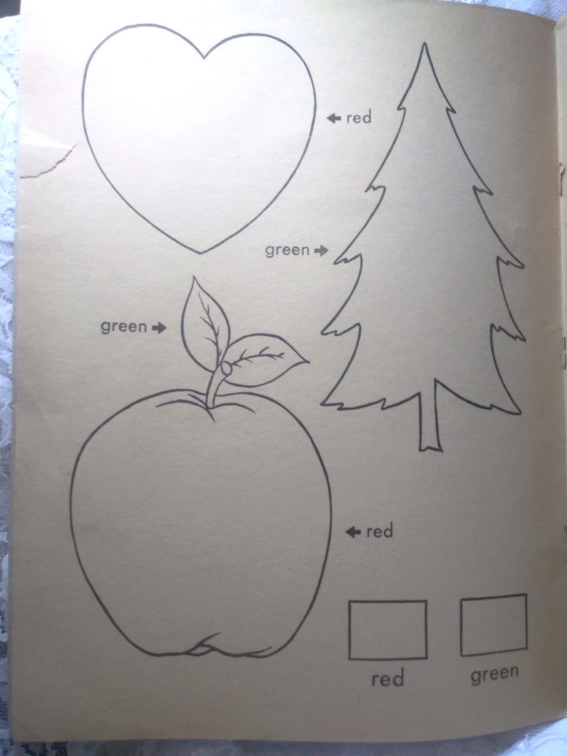 Vintage Coloring Book ~ Learn Your Colors ~ Oversized ~ Merrill ...