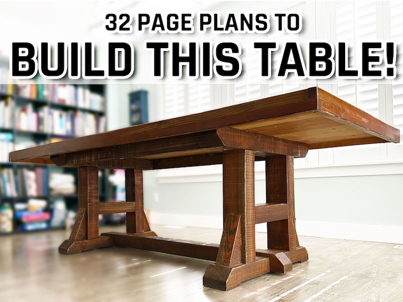Kitchen Table Premium Plans - Farmhouse Style - 32 Pages Step by Step ...