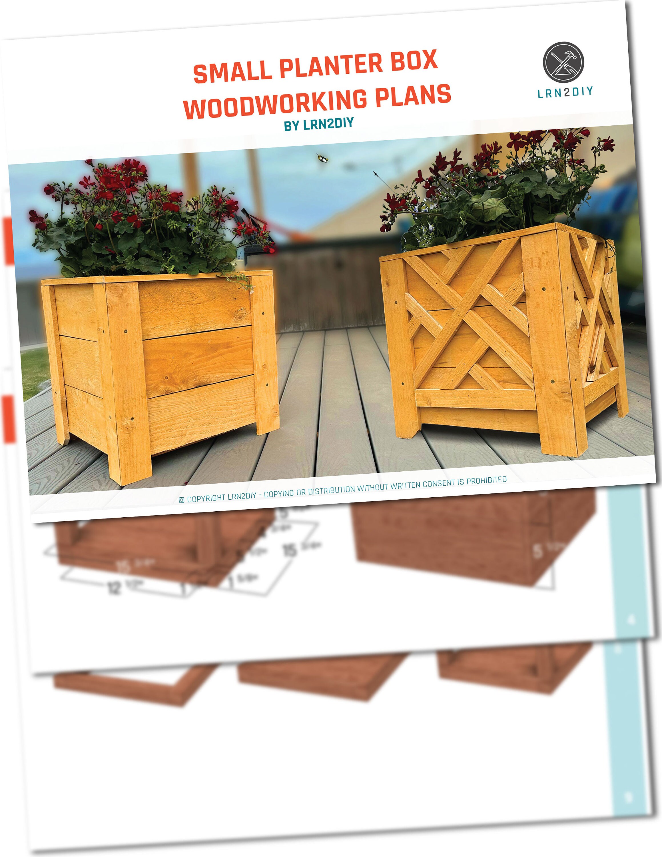 18 Inch Planter Box Woodworking Plans (12 Page Illustrated Plan Set) - Etsy
