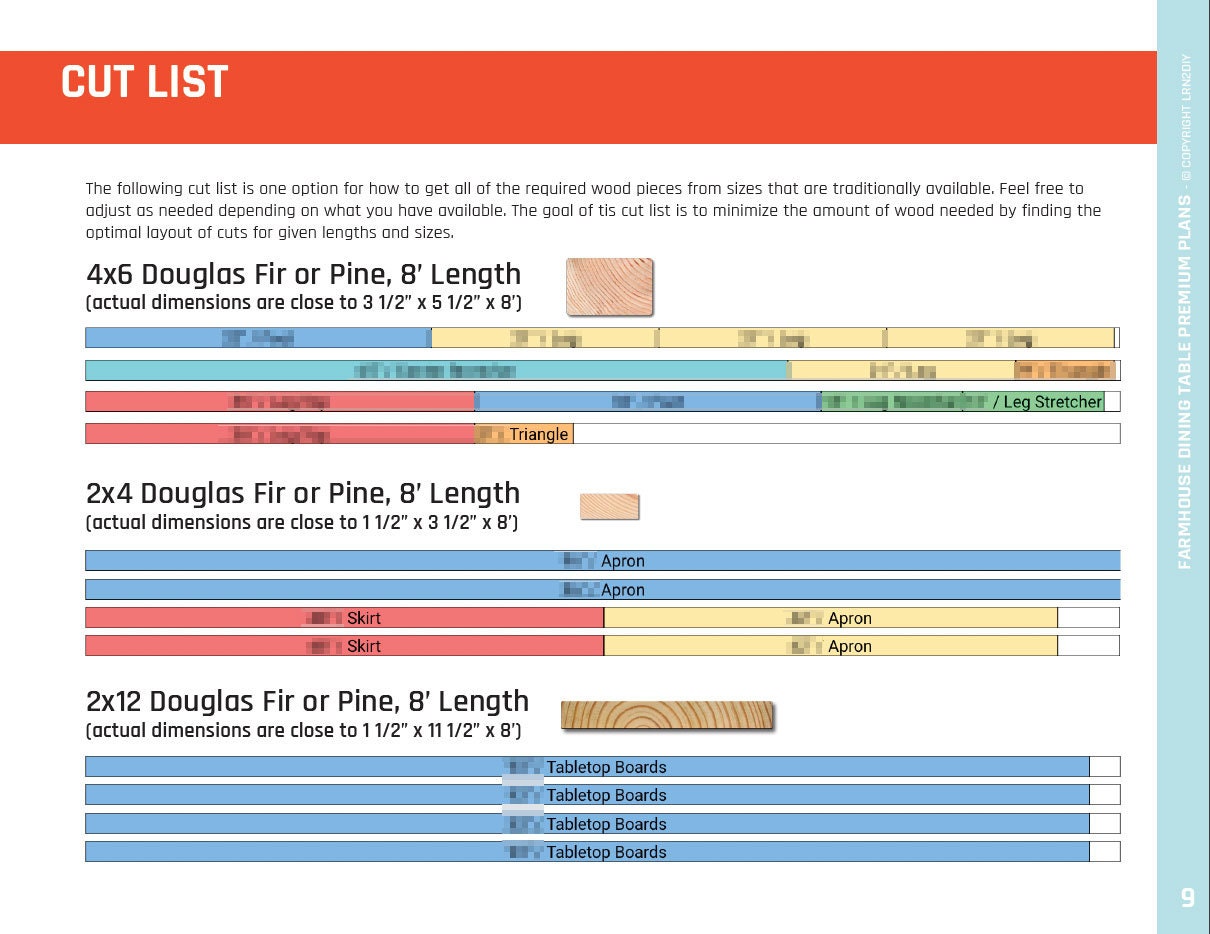 Kitchen Table Premium Plans - Farmhouse Style - 32 Pages Step by Step ...
