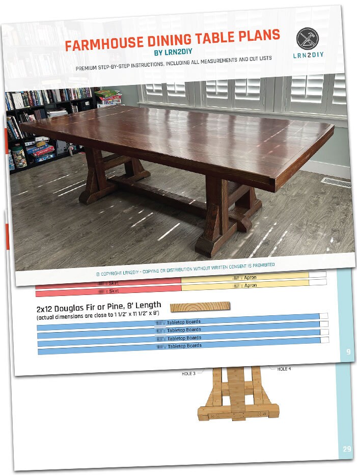 Kitchen Table Premium Plans - Farmhouse Style - 32 Pages Step by Step ...