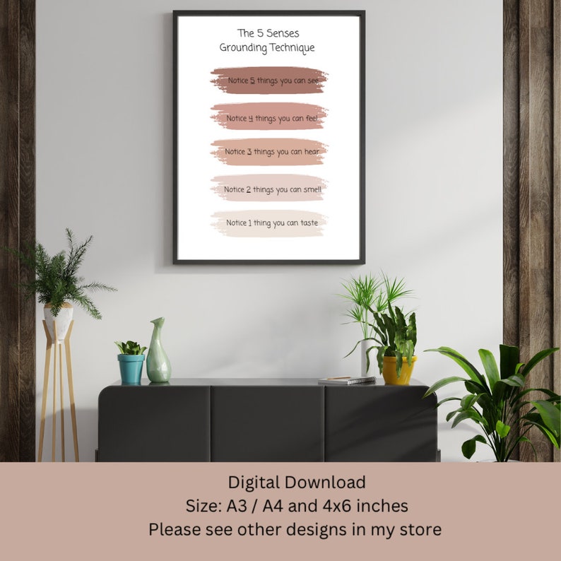 5 Senses Grounding Technique Poster for Social Work - Etsy Australia