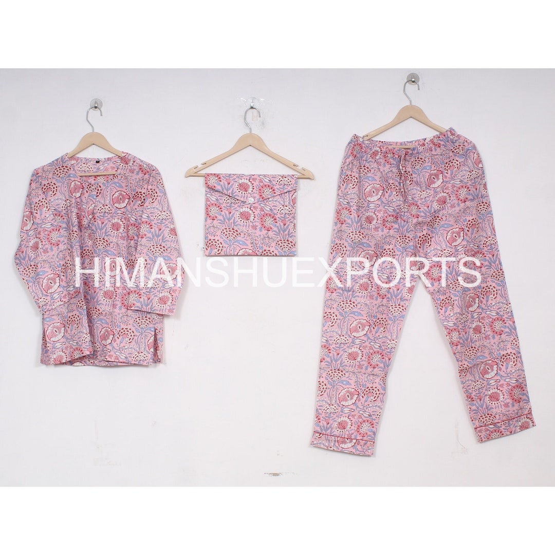 Indian Cotton Night Wear Payjama Set, Indian Pj Set, Soft Cotton Night ...