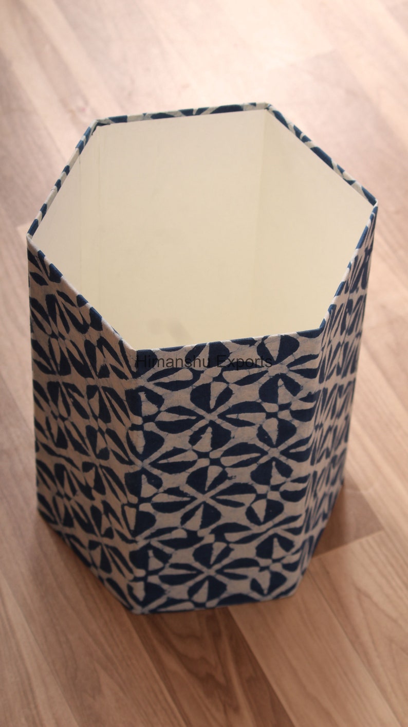 Eco Friendly Waste Bin Study Room Dustbin Handblock Printed Handmade ...