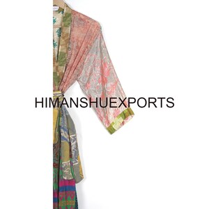 Patchwork Silk Kimono, Women's Wear Summer Dress, Bridal Silk Dressing ...