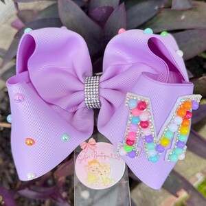 Lila Color Boutique Bow With the Letter M, 4.5” Bow - Etsy