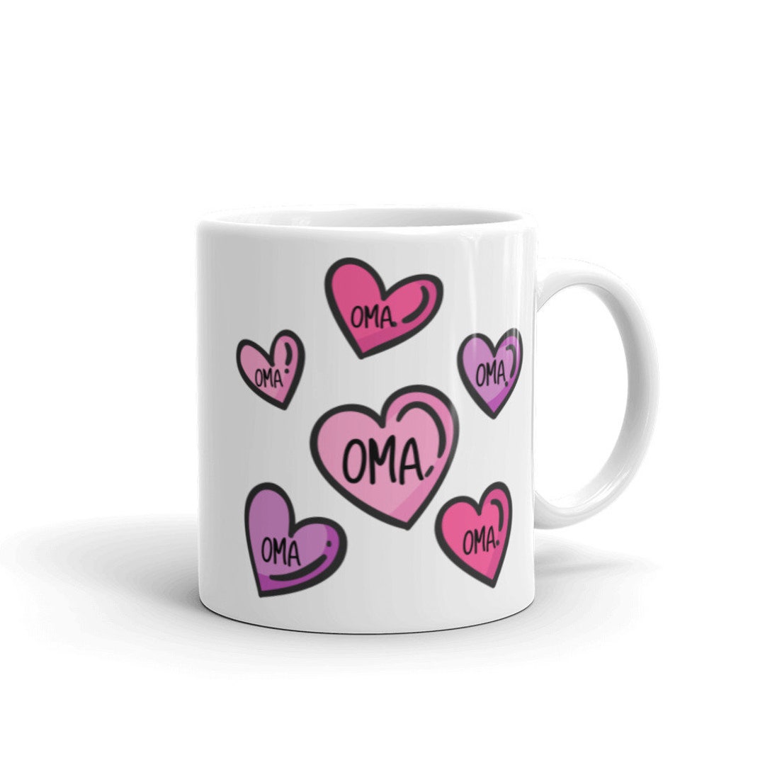 Oma Grandmother Mug, We Love Oma Mug, Mother's Day Oma Gift, Pink Oma ...